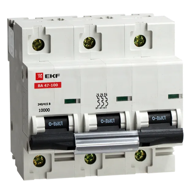 Автоматический выключатель ВА 47-100, 3P 35А (C) 10kA EKF. Цены, характеристики, фото на ...