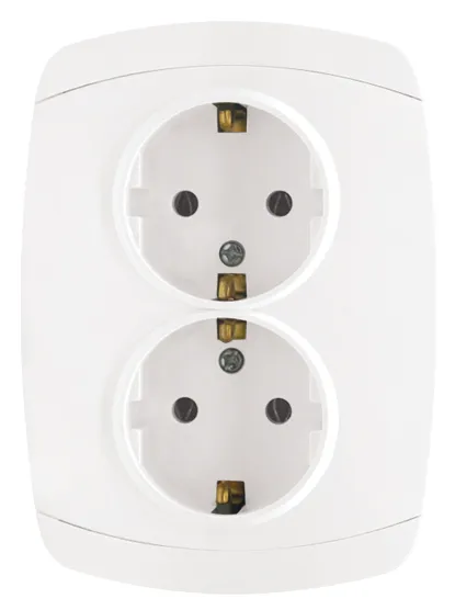 Париж Розетка 2-местная с заземлением 16А белая EKF Simple. Цены, характеристики, фото на ...
