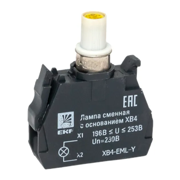 Лампа сменная c основанием XB4 желтая 230В EKF PROxima. Цены ...