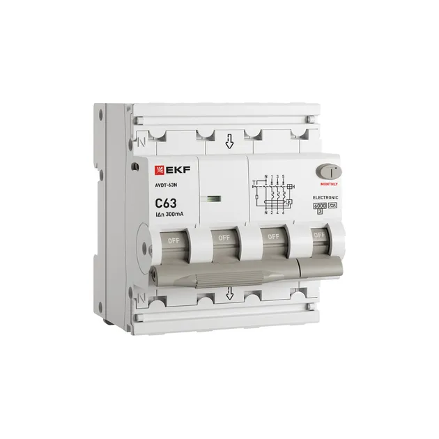 Автоматический выключатель дифференциального тока АВДТ-63N 3P+N 63А ...