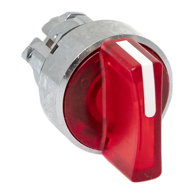 Исполнительный механизм переключателя ХB4 красный на 2 положения с фиксацией, с подсветкой с ...