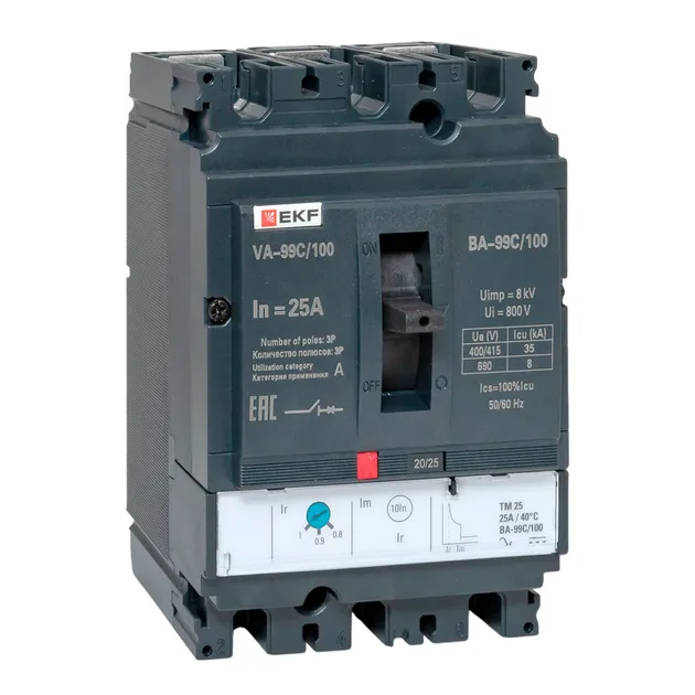 Выключатель автоматический ВА-99C 100/25А 3P 35кА EKF. Цены ...