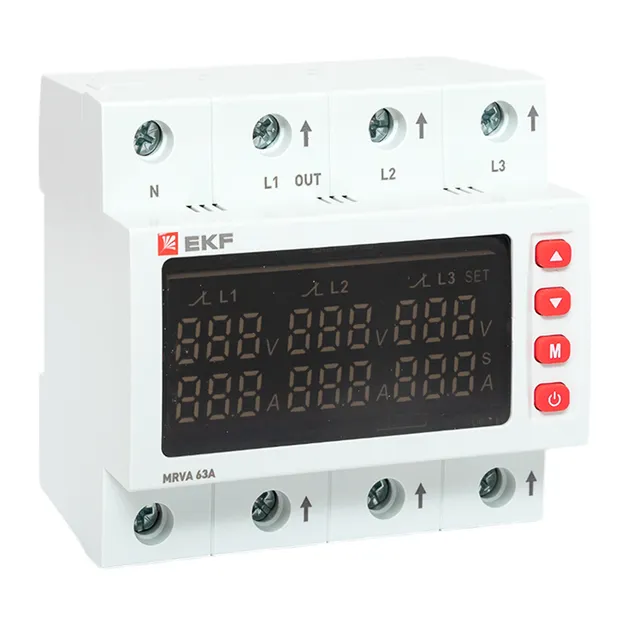 Трехфазное реле напряжения и тока с дисп. MRVA 63A EKF. Цены, характеристики, фото на ...