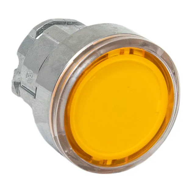 Исполнительный механизм кнопки XB4 желтый плоский возвратный без фиксации, с подсветкой IP65 EKF ...