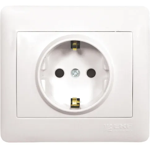 София Розетка 1-местная с заземлением, 16А, белая EKF Simple. Цены, характеристики, фото на ...