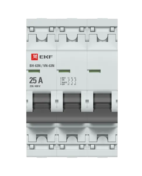 Выключатель нагрузки 3P 25А ВН-63N EKF PROxima. Цены, характеристики, фото на официальном сайте ...