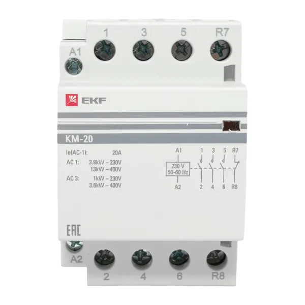 Контактор модульный КМ 20А 3NО+NC (3 мод.) EKF PROxima. Цены, характеристики, фото на ...