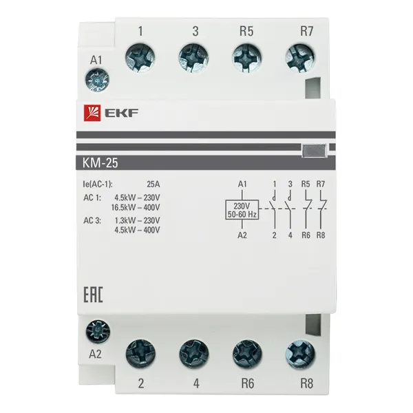 Контактор модульный КМ 25А 2NО+2NC (3 мод.) EKF PROxima. Цены, характеристики, фото на ...